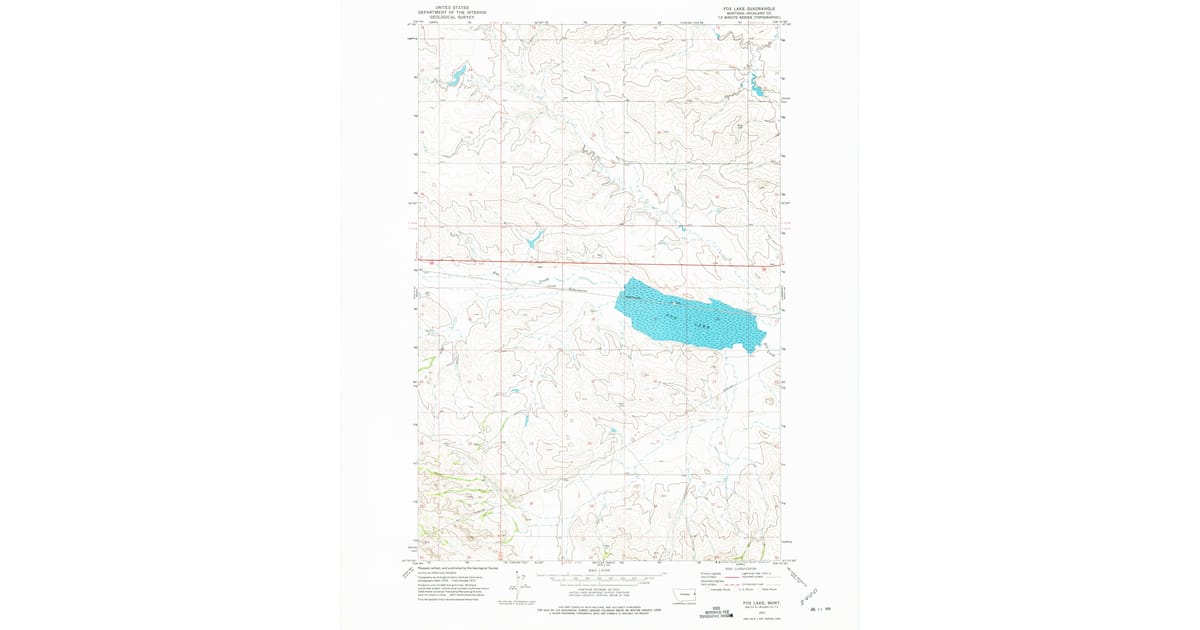 1972 Map of Fox Lake, MT — High-Res | Pastmaps