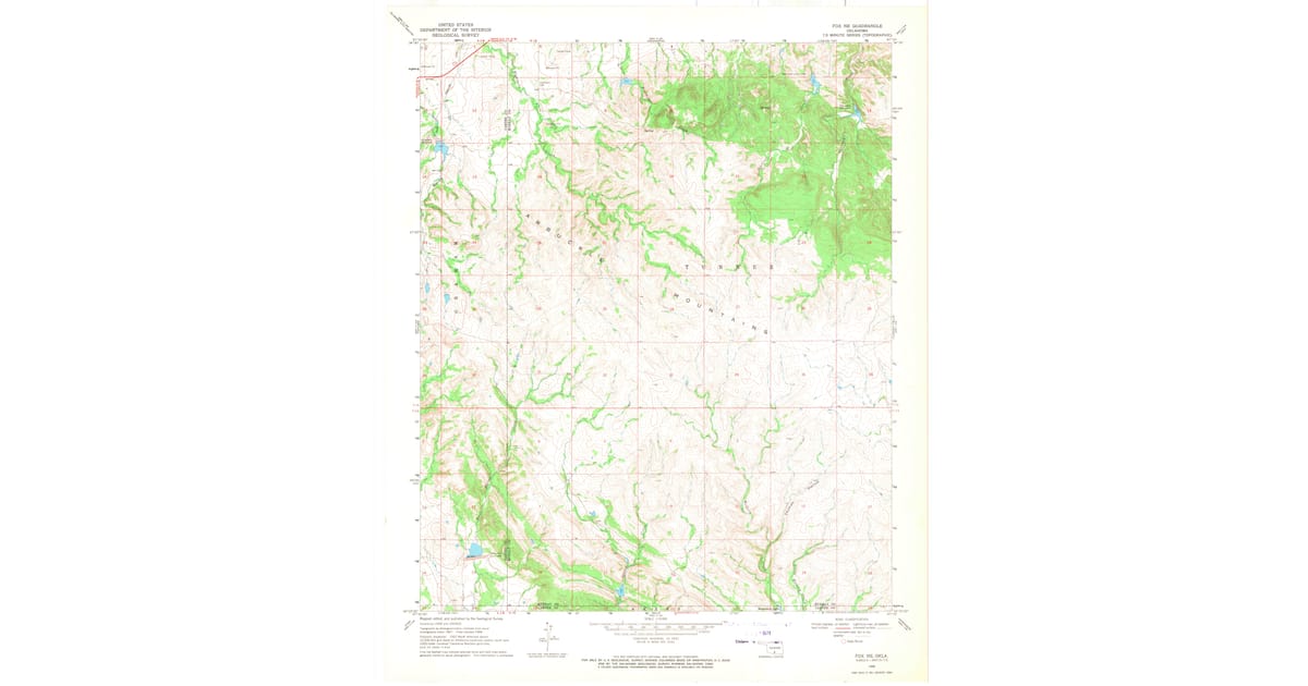 1968 Map of Fox NE, Murray County, OK — High-Res | Pastmaps