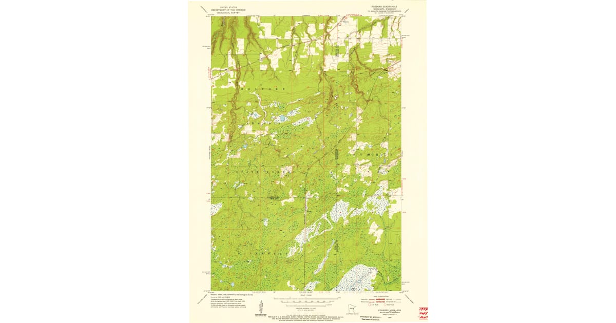 1954 Map of Foxboro, Douglas County, MN — High-Res | Pastmaps