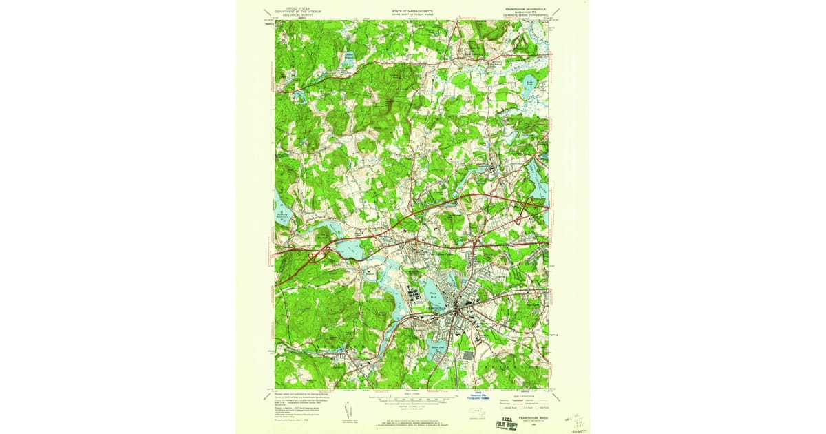 1950 Map of Framingham, MA — High-Res | Pastmaps