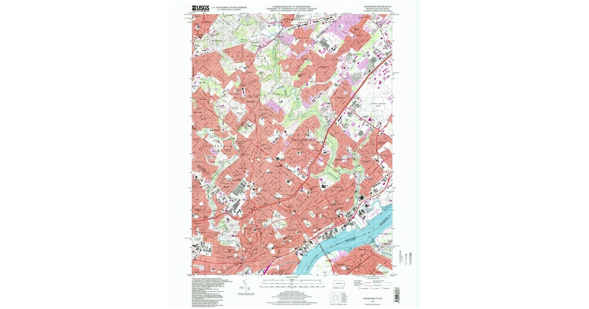 1997 Map of Frankford, Philadelphia County, PA — High-Res | Pastmaps