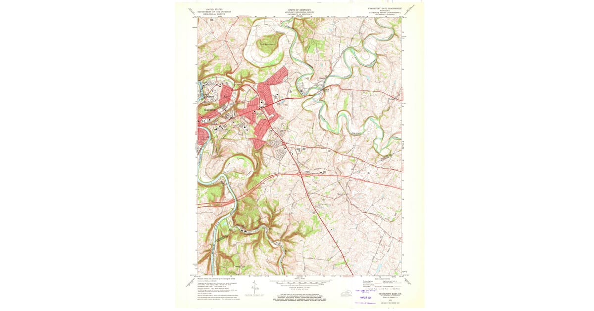 1970 Map of Frankfort East, Franklin County, KY — High-Res | Pastmaps
