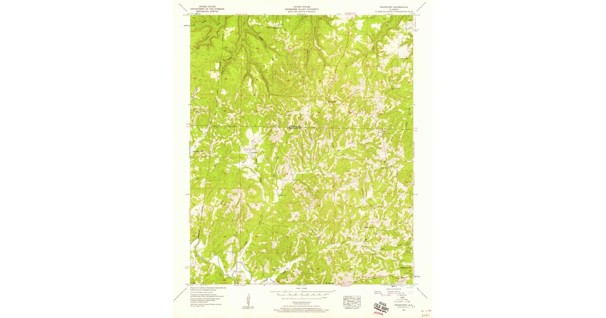 1957 Map of Frankfort, Franklin County, AL — High-Res | Pastmaps