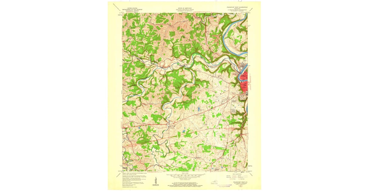 1959 Map of Frankfort West, Franklin County, KY — High-Res | Pastmaps