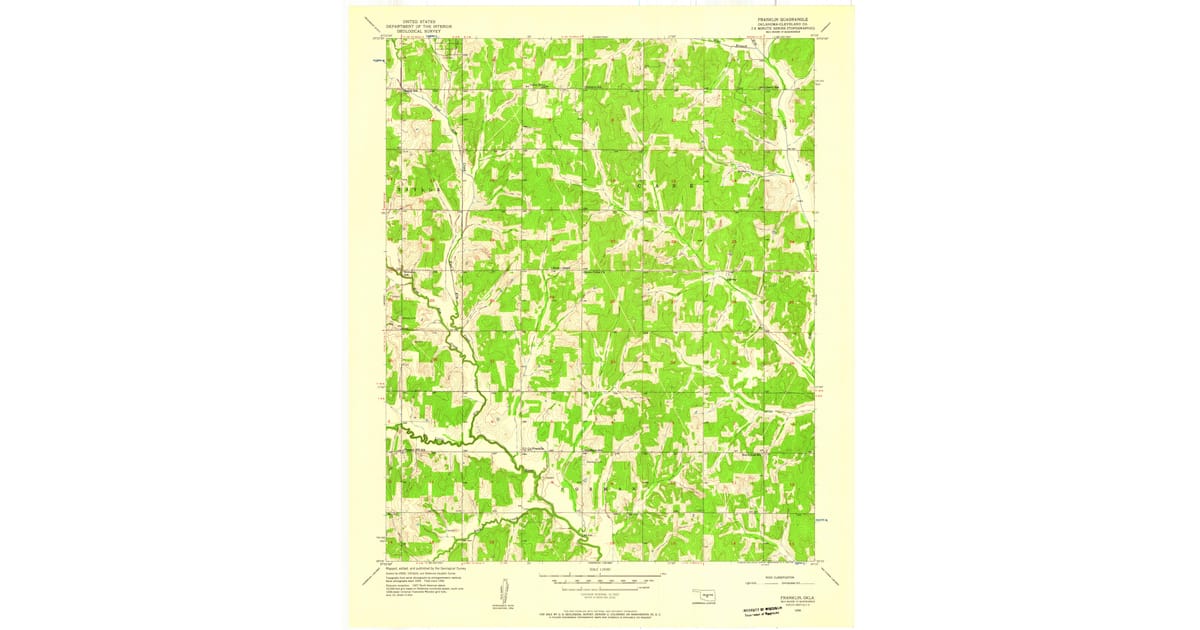 1956 Map of Franklin, Cleveland County, OK — High-Res | Pastmaps