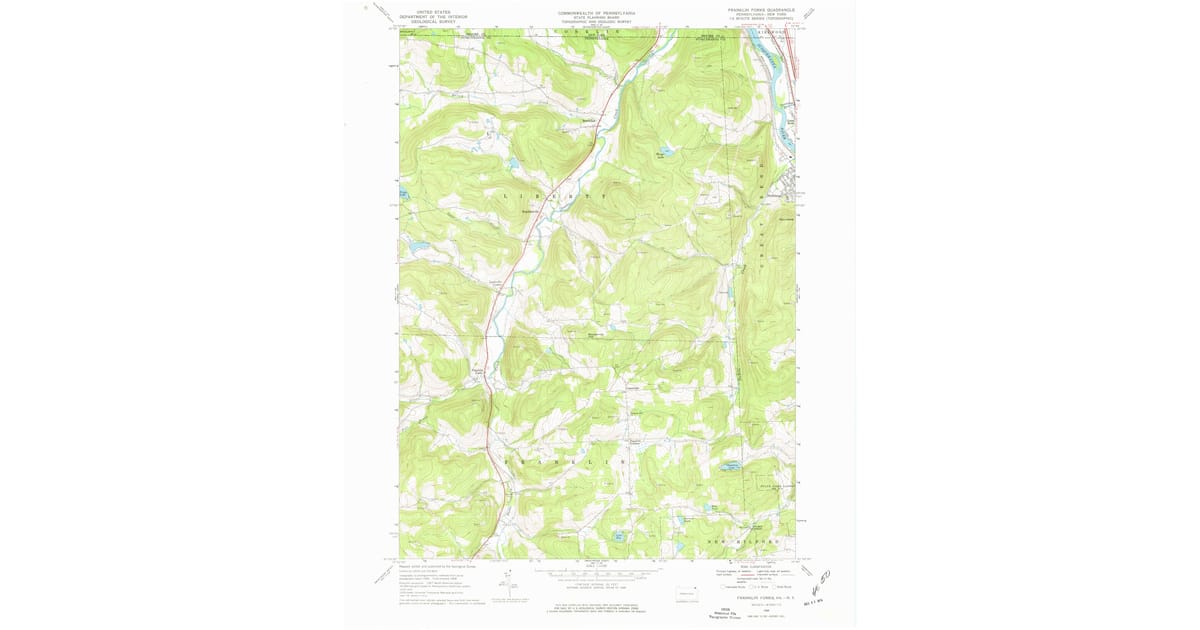 1968 Map of Franklin Forks, Susquehanna County, PA — High-Res, 1976 ...