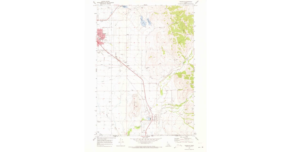 1969 Map of Franklin, ID — High-Res | Pastmaps