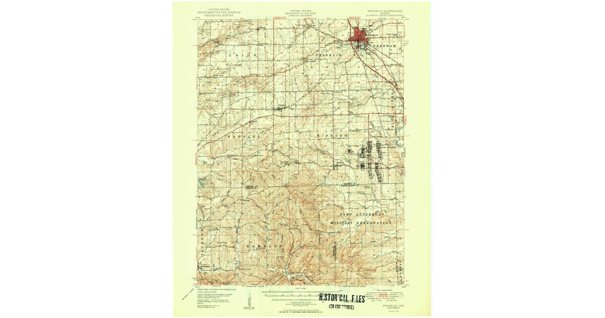 1950 Map of Franklin, IN — High-Res | Pastmaps