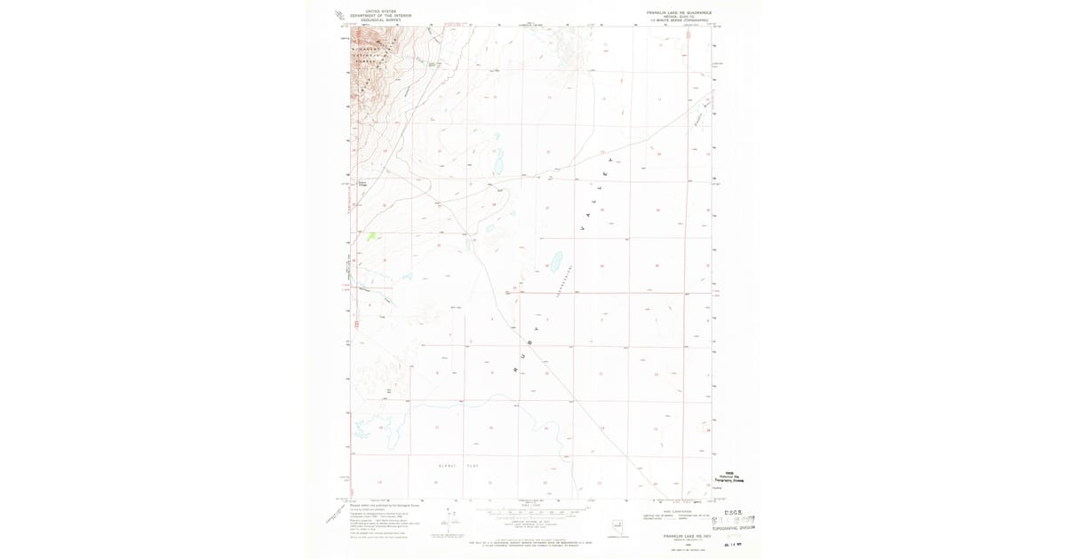 1968 Map of Franklin Lake NE, Elko County, NV — High-Res | Pastmaps