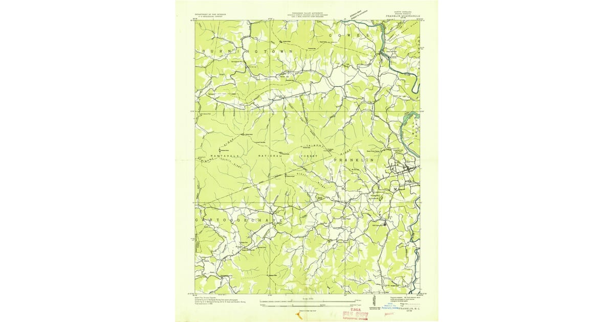 1930s Maps of Franklin, NC | Pastmaps