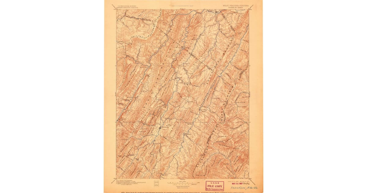 1896 Map of Franklin, WV — High-Res | Pastmaps