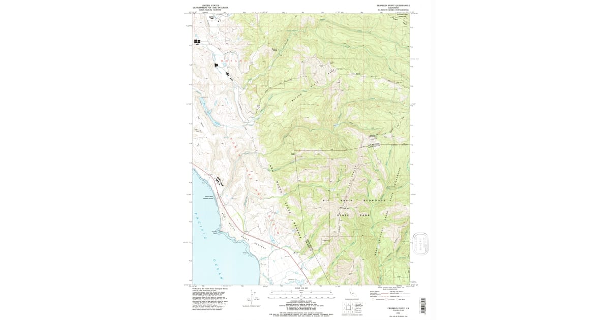 1991 Map of Franklin Point, San Mateo County, CA — High-Res | Pastmaps