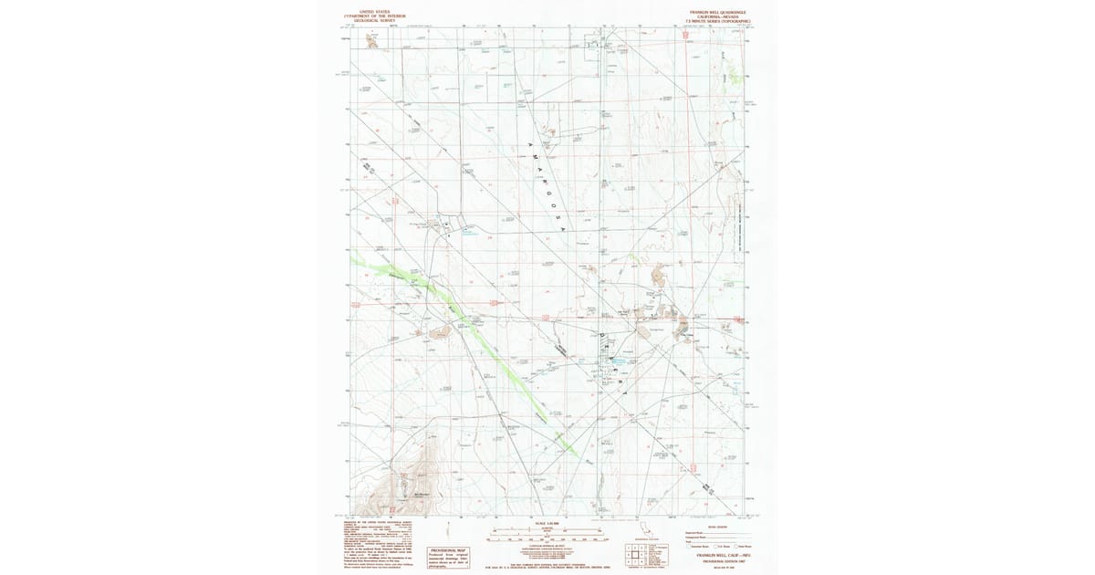 1987 Map of Franklin Well, Inyo County, CA — High-Res | Pastmaps