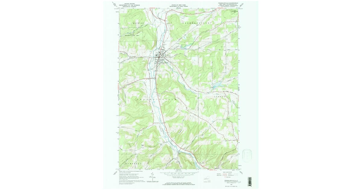 1963 Map of Franklinville, Cattaraugus County, NY — High-Res | Pastmaps