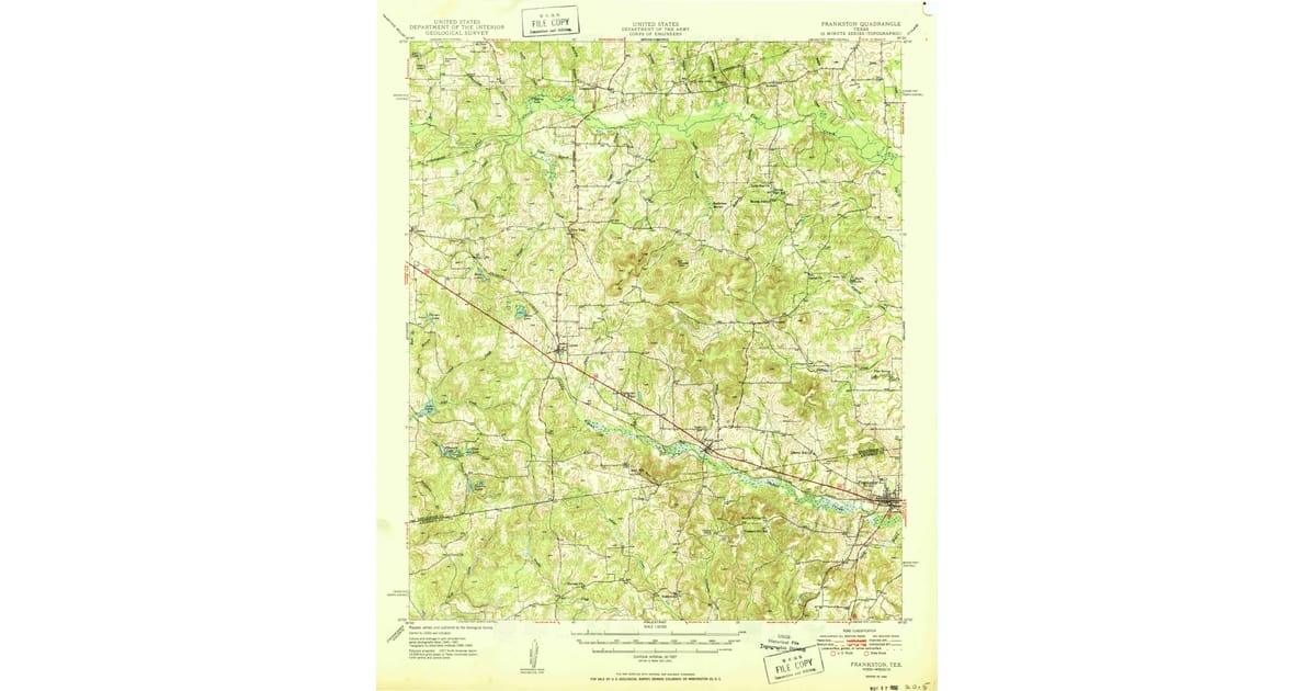 1950 Map of Frankston, TX — High-Res | Pastmaps