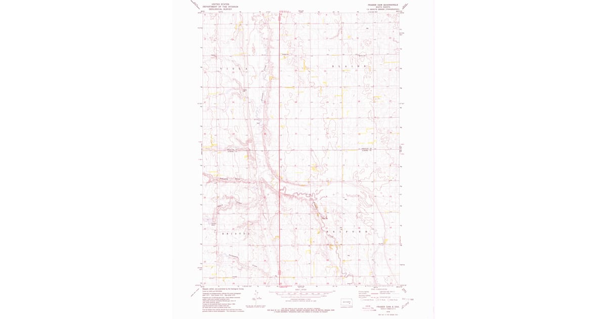 1979 Map of Fraser Dam, Jerauld County, SD — High-Res | Pastmaps
