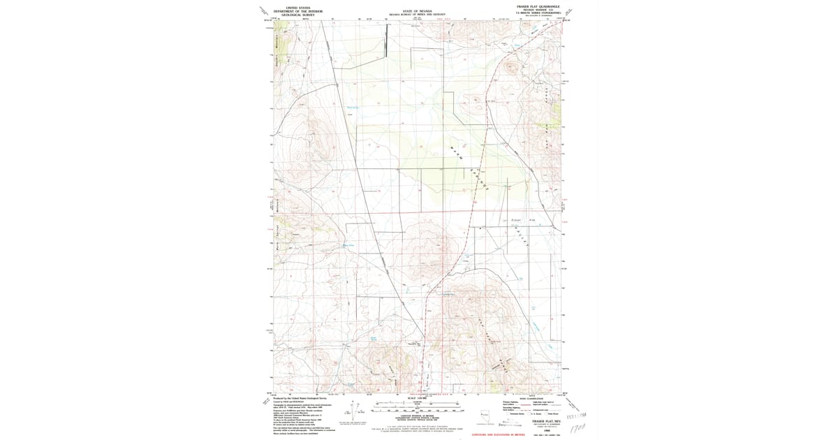 1980 Map of Fraser Flat, Washoe County, NV — High-Res | Pastmaps