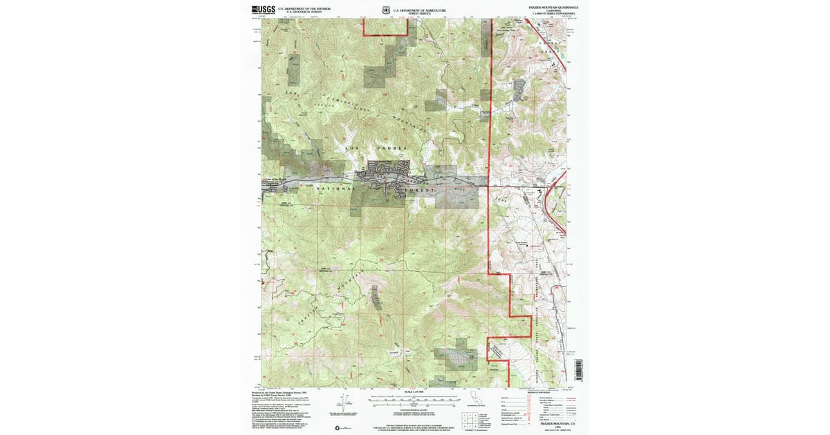1995 Map of Frazier Mountain, Kern County, CA — High-Res | Pastmaps