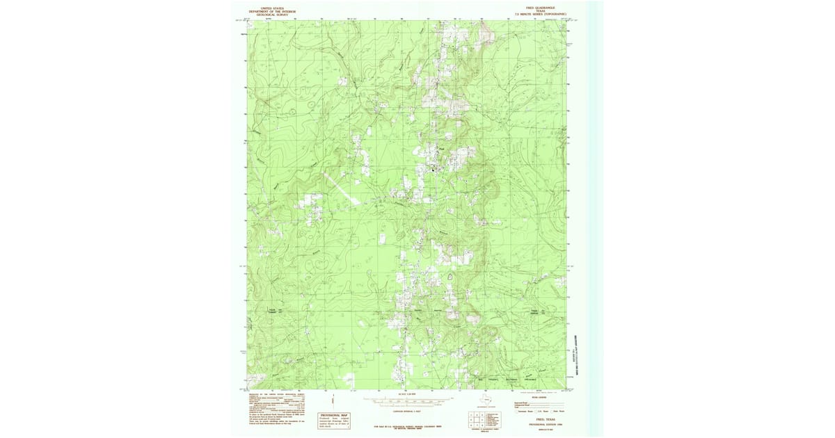 1984 Map of Fred, Tyler County, TX — High-Res | Pastmaps