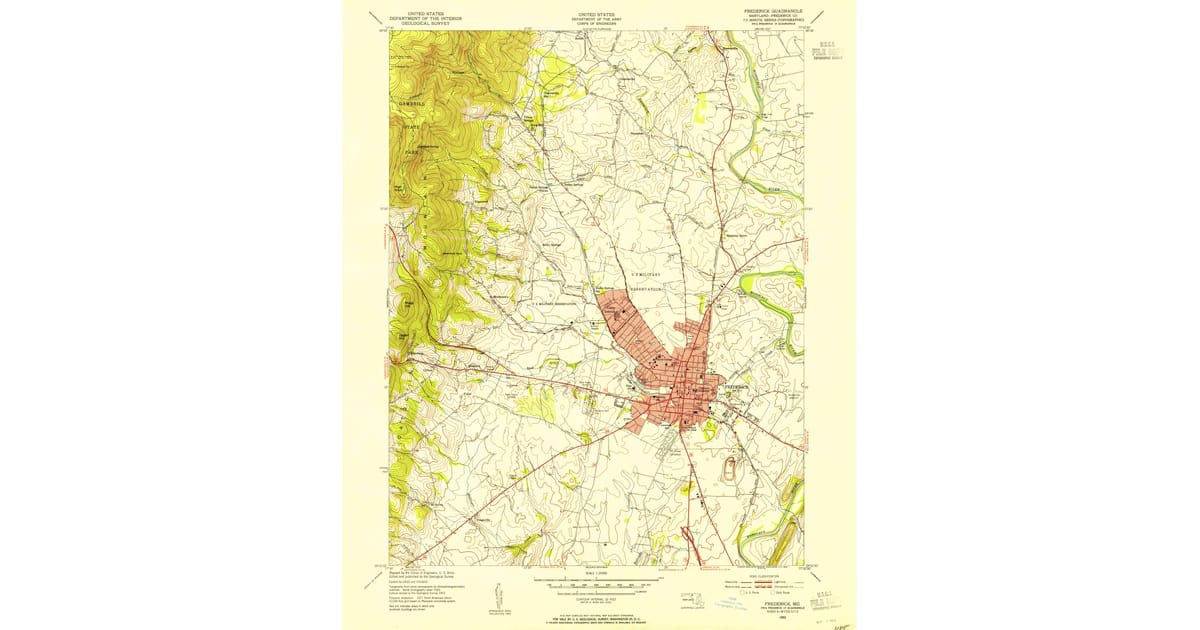 1950s Maps of Mount Olivet Heights, Frederick | Pastmaps