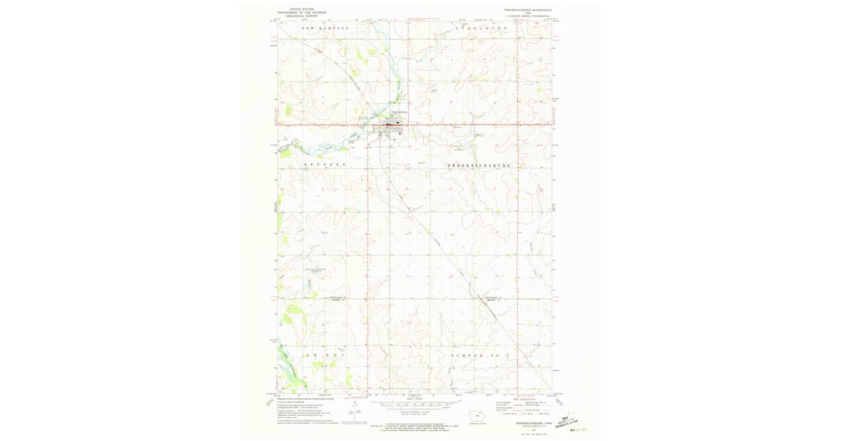 1971 Map of Fredericksburg, IA — High-Res | Pastmaps
