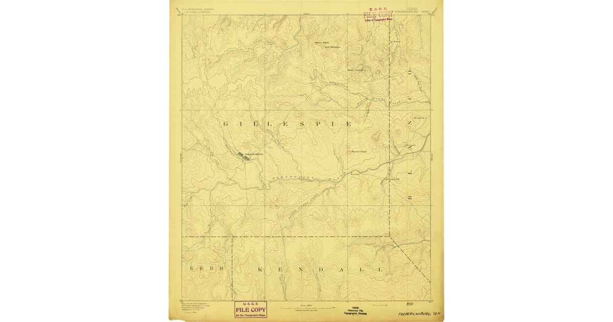 Old Maps of Kerr County, TX for Hiking & Exploration | Pastmaps