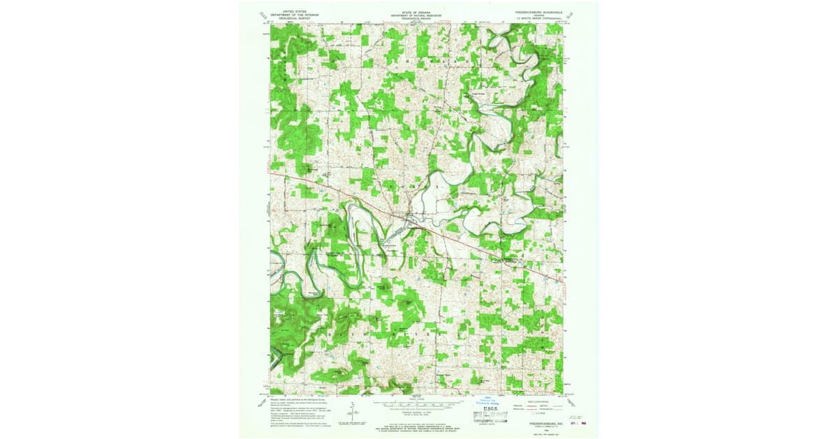 1966 Map of Fredericksburg, IN — High-Res | Pastmaps