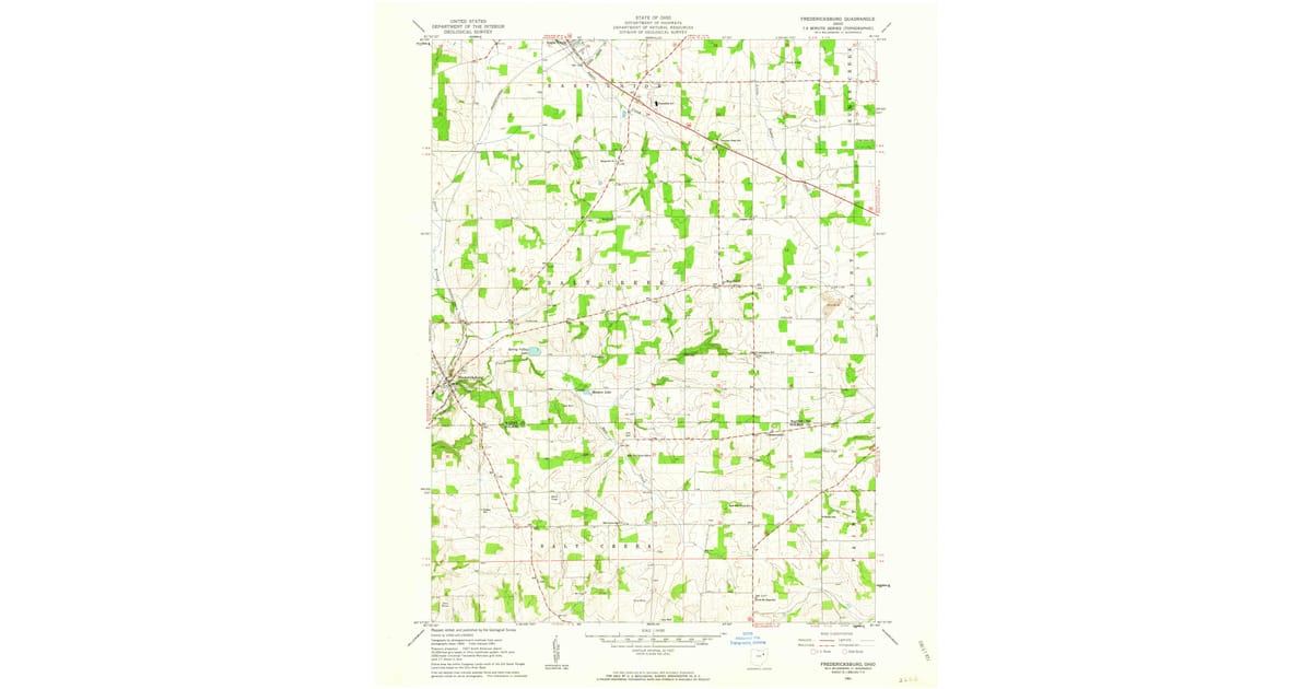 1961 Map of Fredericksburg, OH — High-Res | Pastmaps