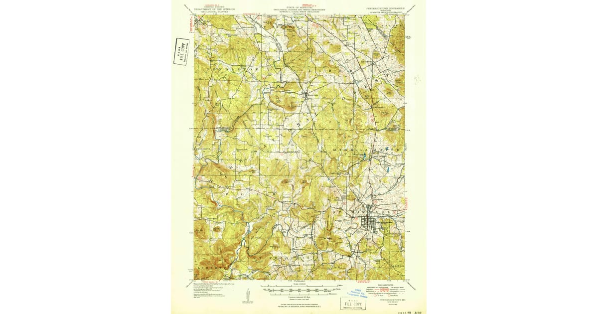 1950 Map of Fredericktown, MO — High-Res | Pastmaps