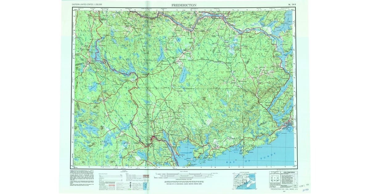 1957 Map of Fredericton, Washington County, ME — High-Res | Pastmaps
