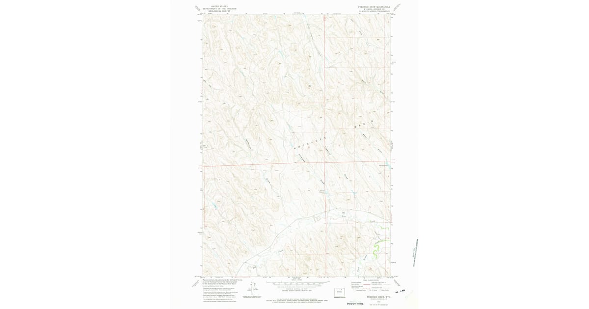 1972 Map of Fredrick Draw, Johnson County, WY — High-Res | Pastmaps