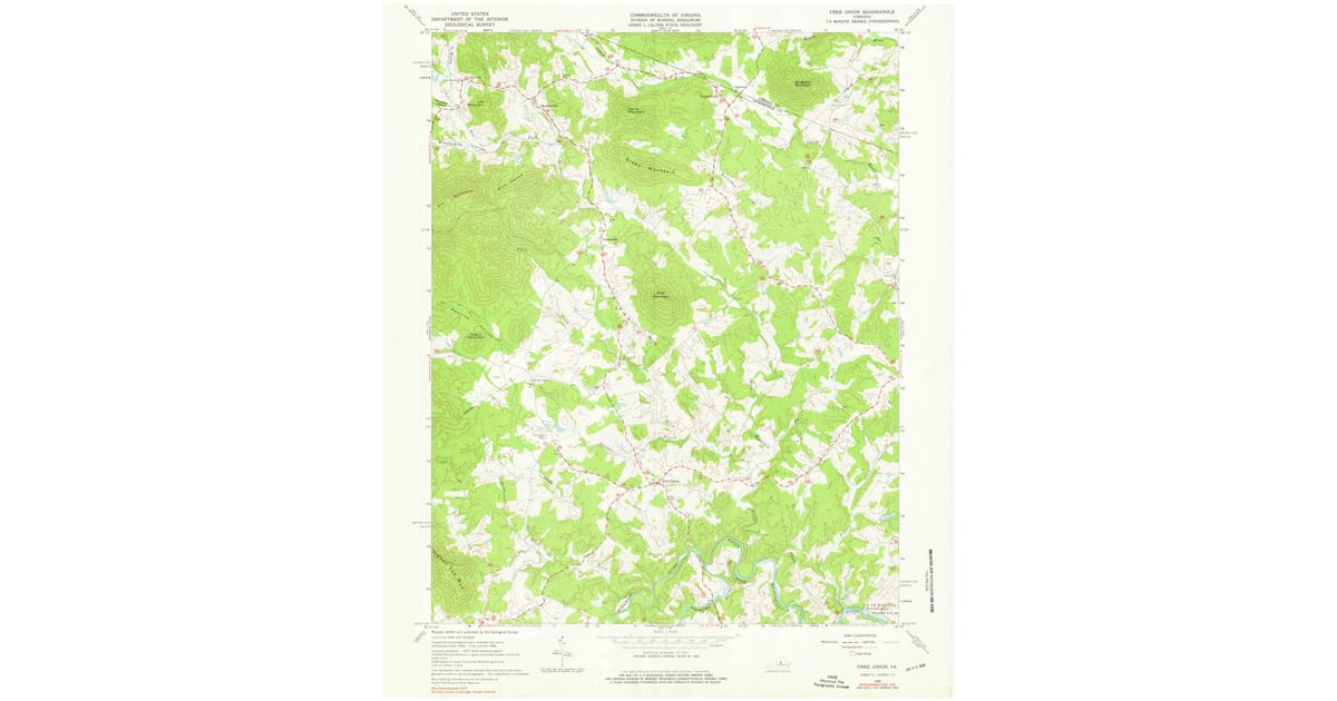 1965 Map of Free Union, VA — High-Res | Pastmaps