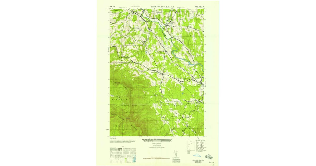 1945 Map of Freehold, Greene County, NY — High-Res | Pastmaps