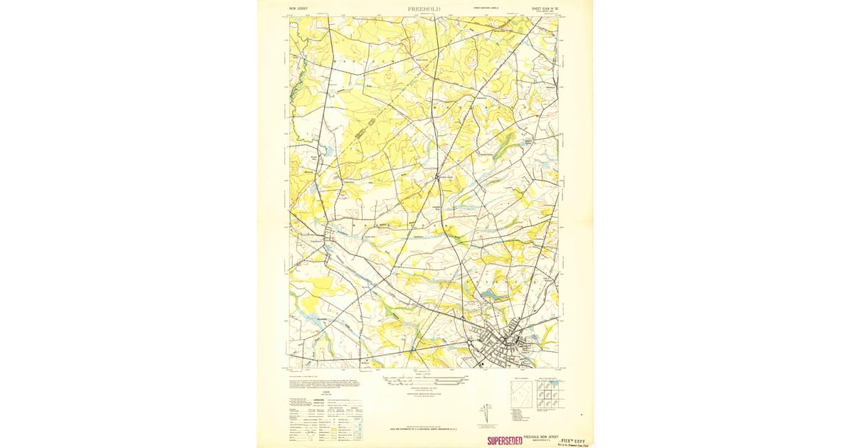1947 Map of Freehold, Monmouth County, NJ — High-Res | Pastmaps