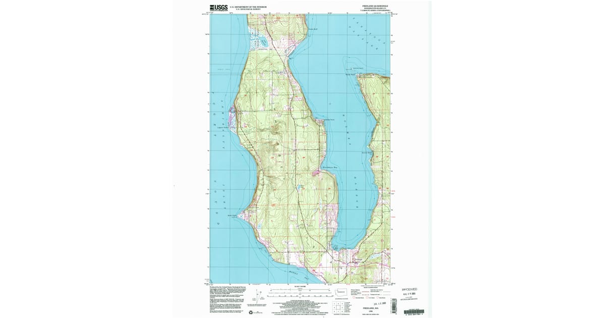 1998 Map of Freeland, WA — High-Res | Pastmaps