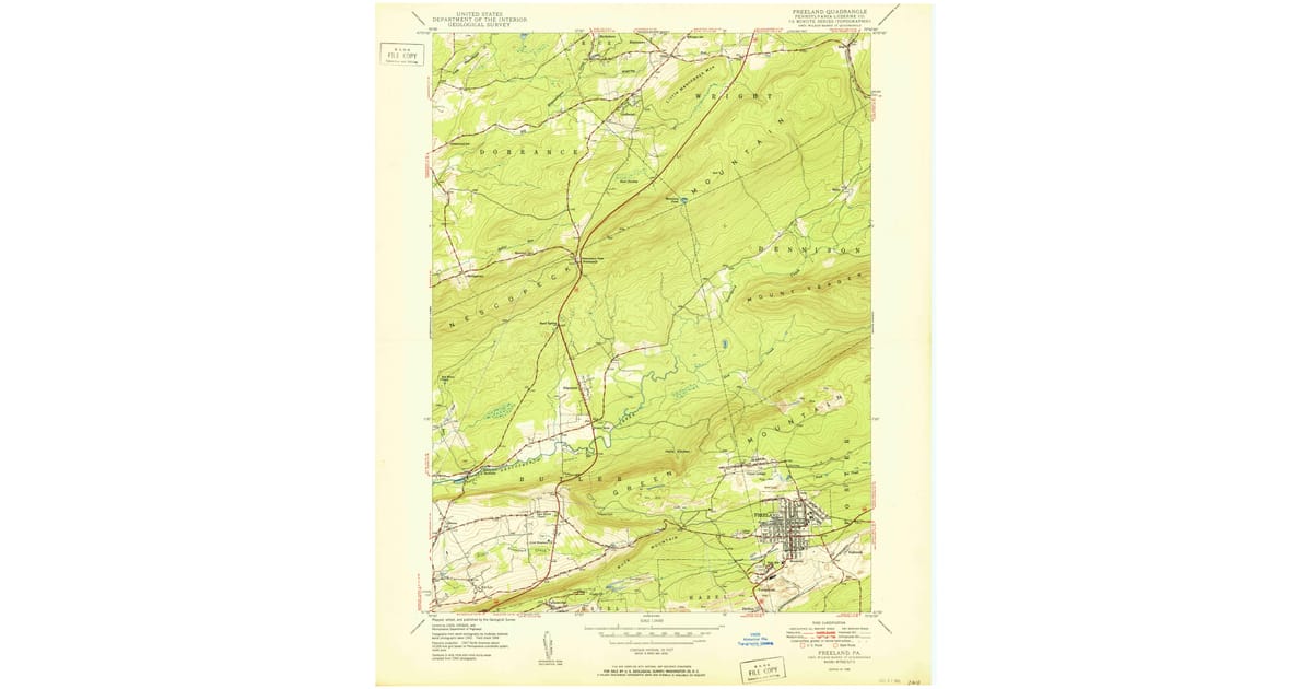 1950 Map of Freeland, PA — High-Res | Pastmaps
