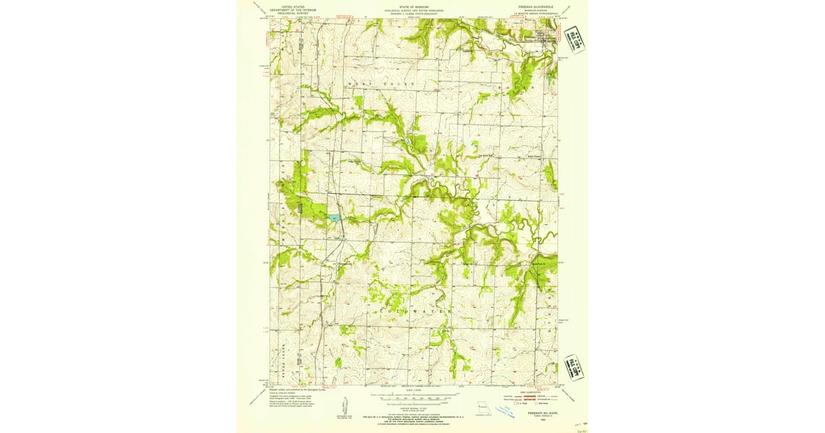 1953 Map of Freeman, MO — High-Res | Pastmaps