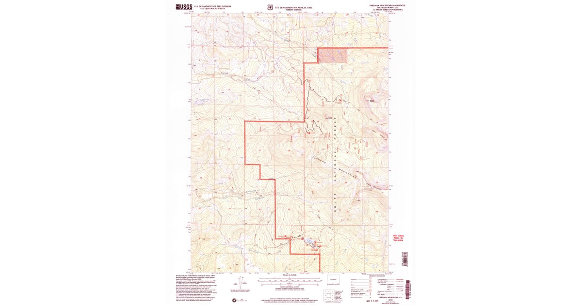 2000 Map of Freeman Reservoir, Moffat County, CO — High-Res | Pastmaps