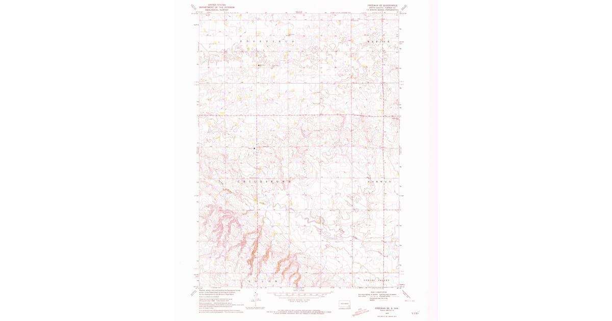 1970 Map of Freeman SE, Turner County, SD — High-Res | Pastmaps