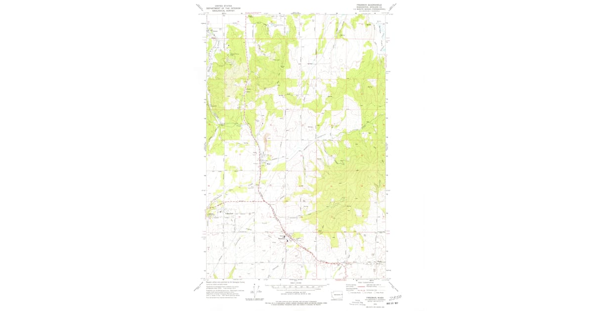 1973 Map of Freeman, Spokane County, WA — High-Res | Pastmaps