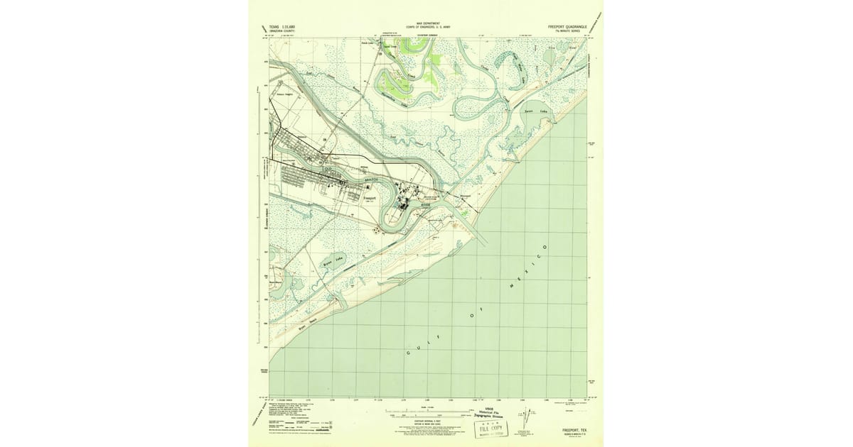 1943 Map of Freeport, TX — High-Res | Pastmaps