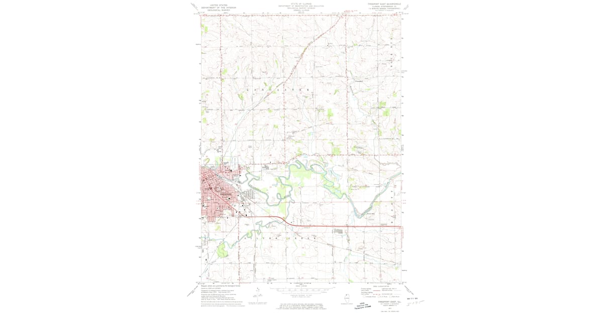 1971 Map of Freeport East, Stephenson County, IL — High-Res | Pastmaps