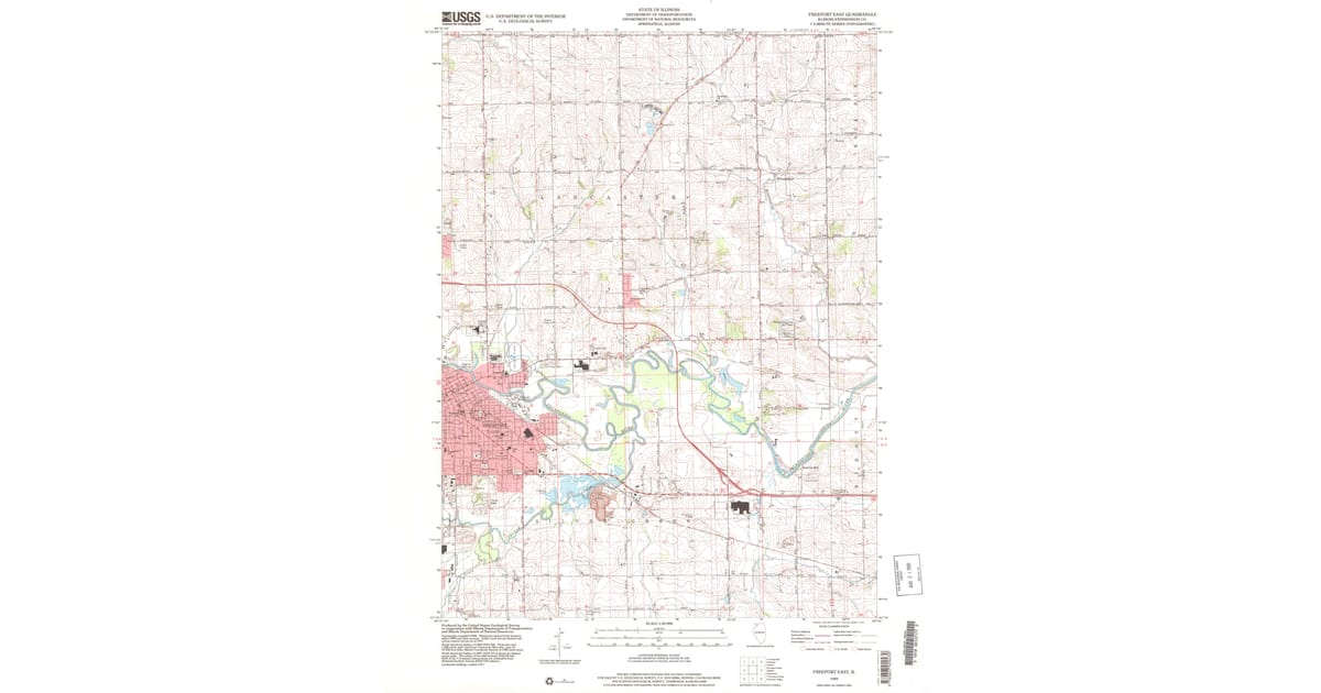 1999 Map of Freeport East, Stephenson County, IL — High-Res | Pastmaps
