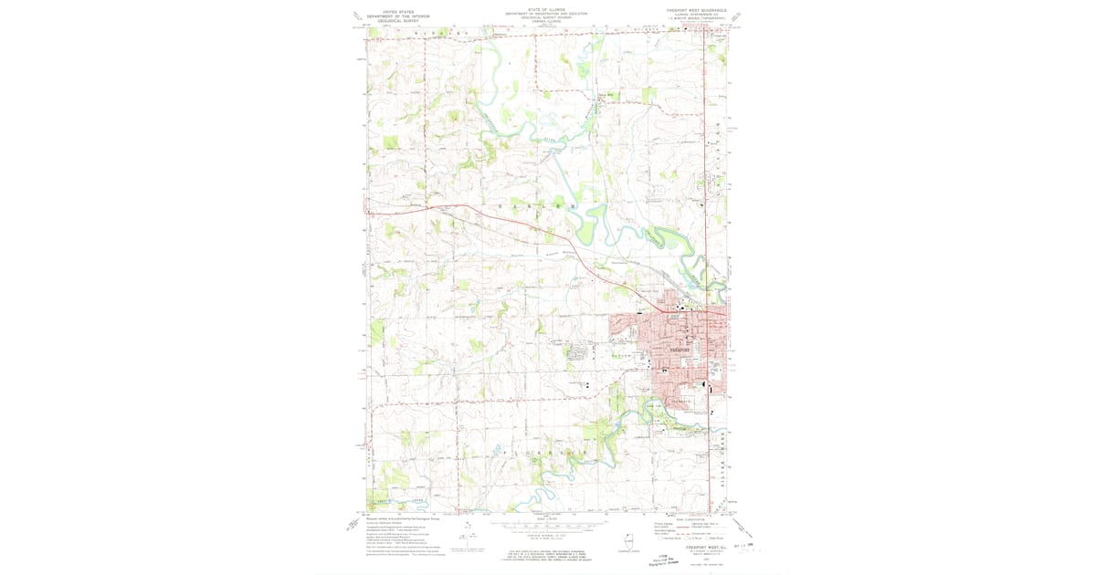 1971 Map of Freeport West, Stephenson County, IL — High-Res | Pastmaps