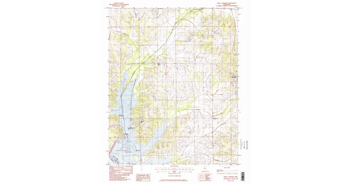 1982 Map of Frees Corners, DeSoto County, MS — High-Res, 1982 Print #2 ...