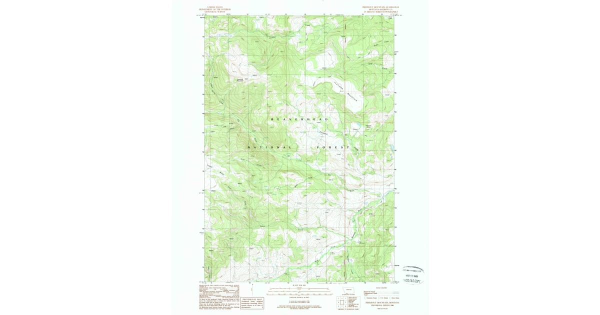 1988 Map of Freezeout Mountain, Madison County, MT — High-Res | Pastmaps