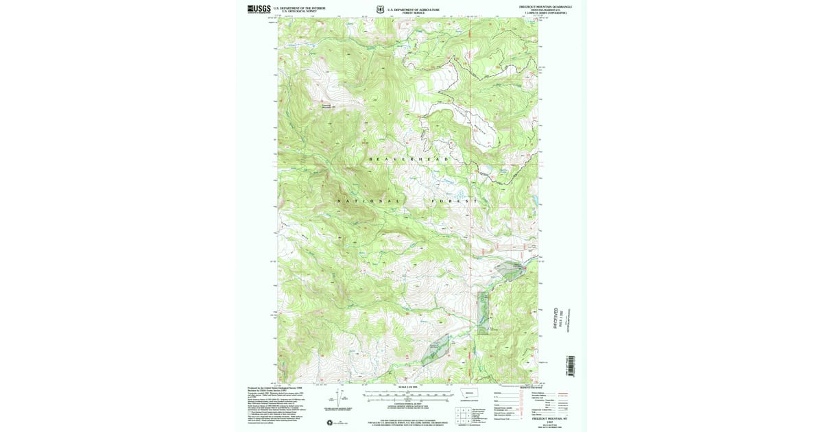 1997 Map of Freezeout Mountain, Madison County, MT — High-Res | Pastmaps