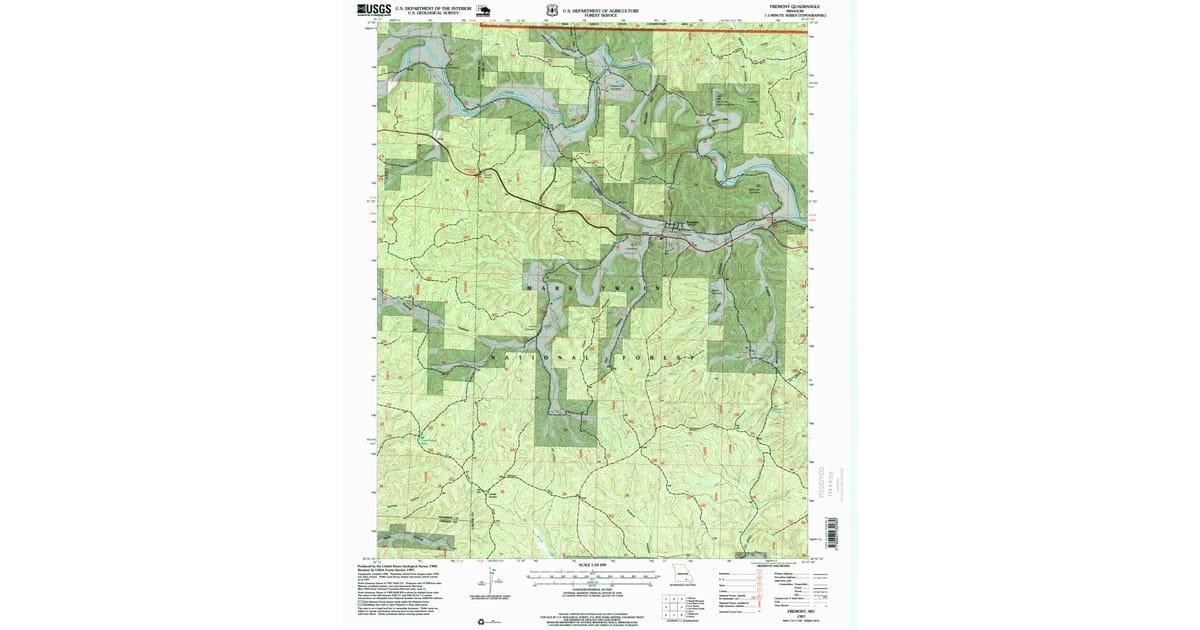 1990s Maps of Oregon County, MO | Pastmaps