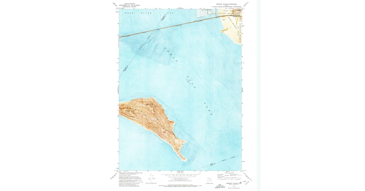 1972 Map of Fremont Island, Weber County, UT — High-Res | Pastmaps