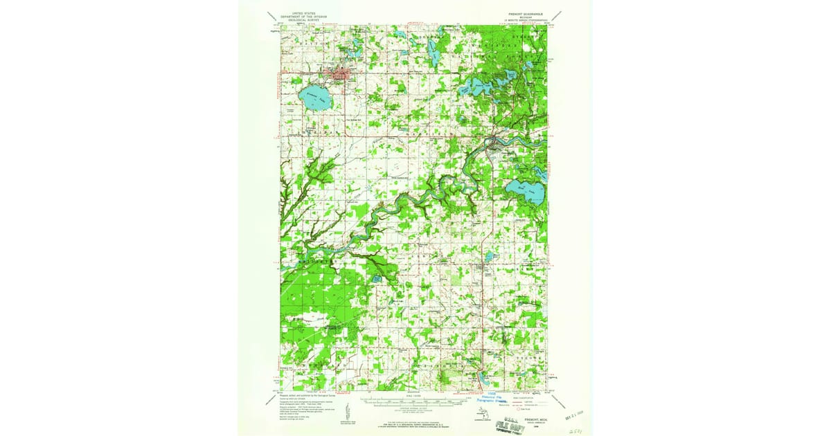 1958 Map of Fremont, MI — High-Res | Pastmaps